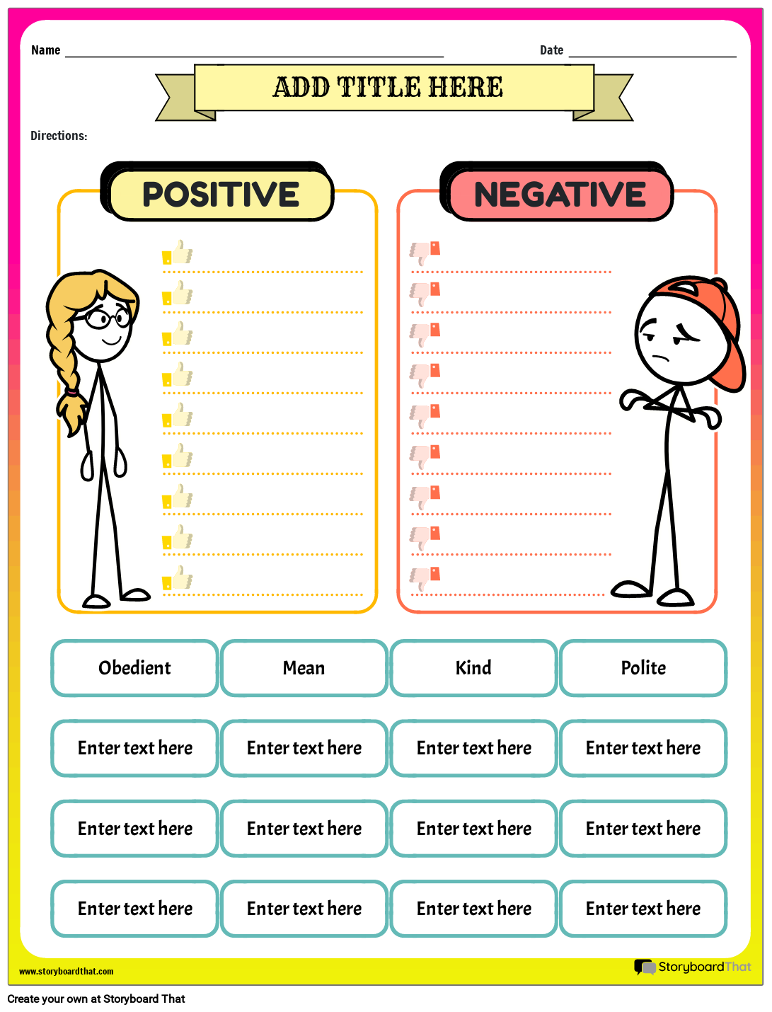 Character Traits Worksheets for Students | StoryboardThat - Worksheets ...