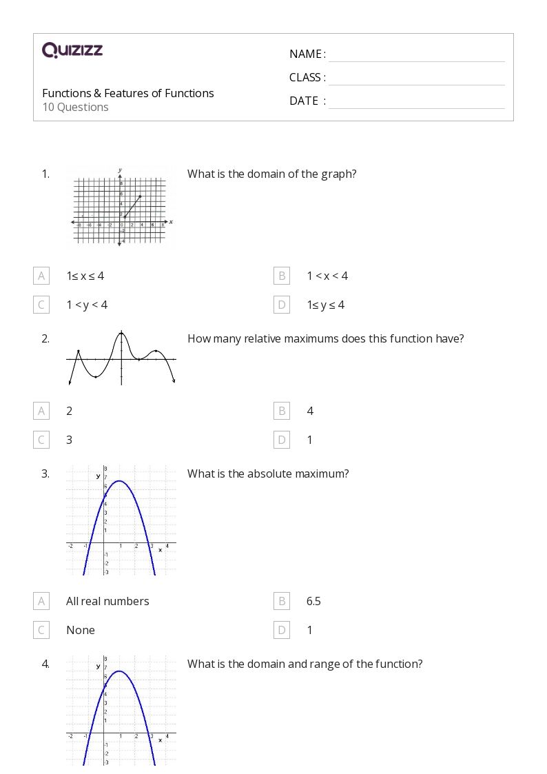 Free Characteristics Of Functions Worksheet Download Free Free Characteristics Of Functions Worksheet Download Free