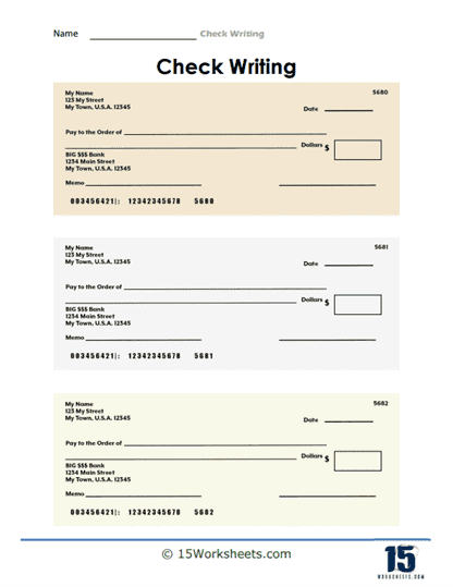 Real Life Skills: How To Write A Check Worksheets - The Simple ...