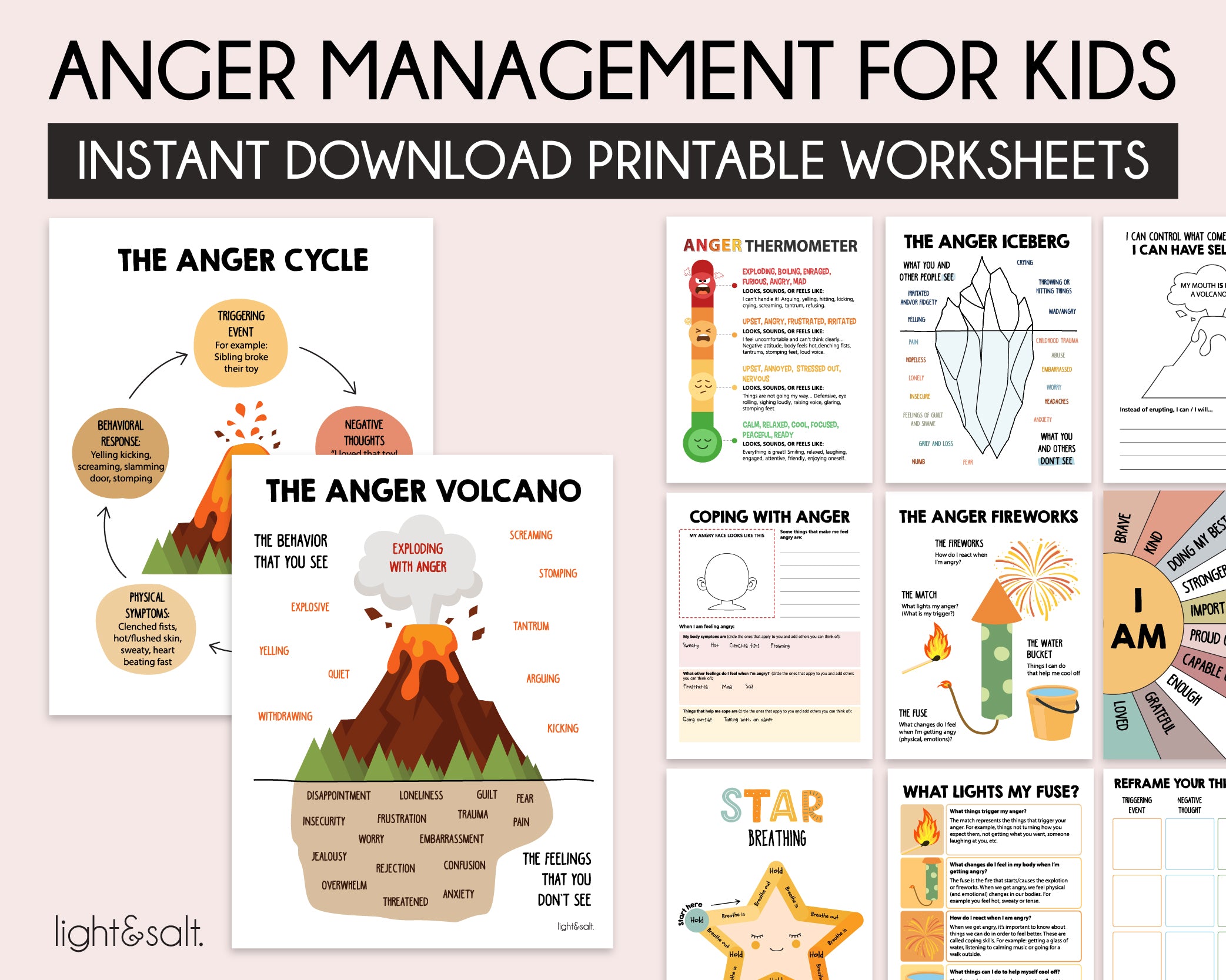 Anger management worksheets for kids – LightandSaltDesign - Worksheets ...