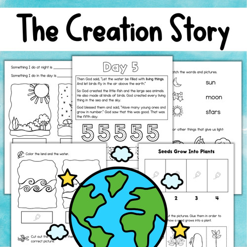 7 Days of Creation Story Bible Activities, Posters, Worksheets ...