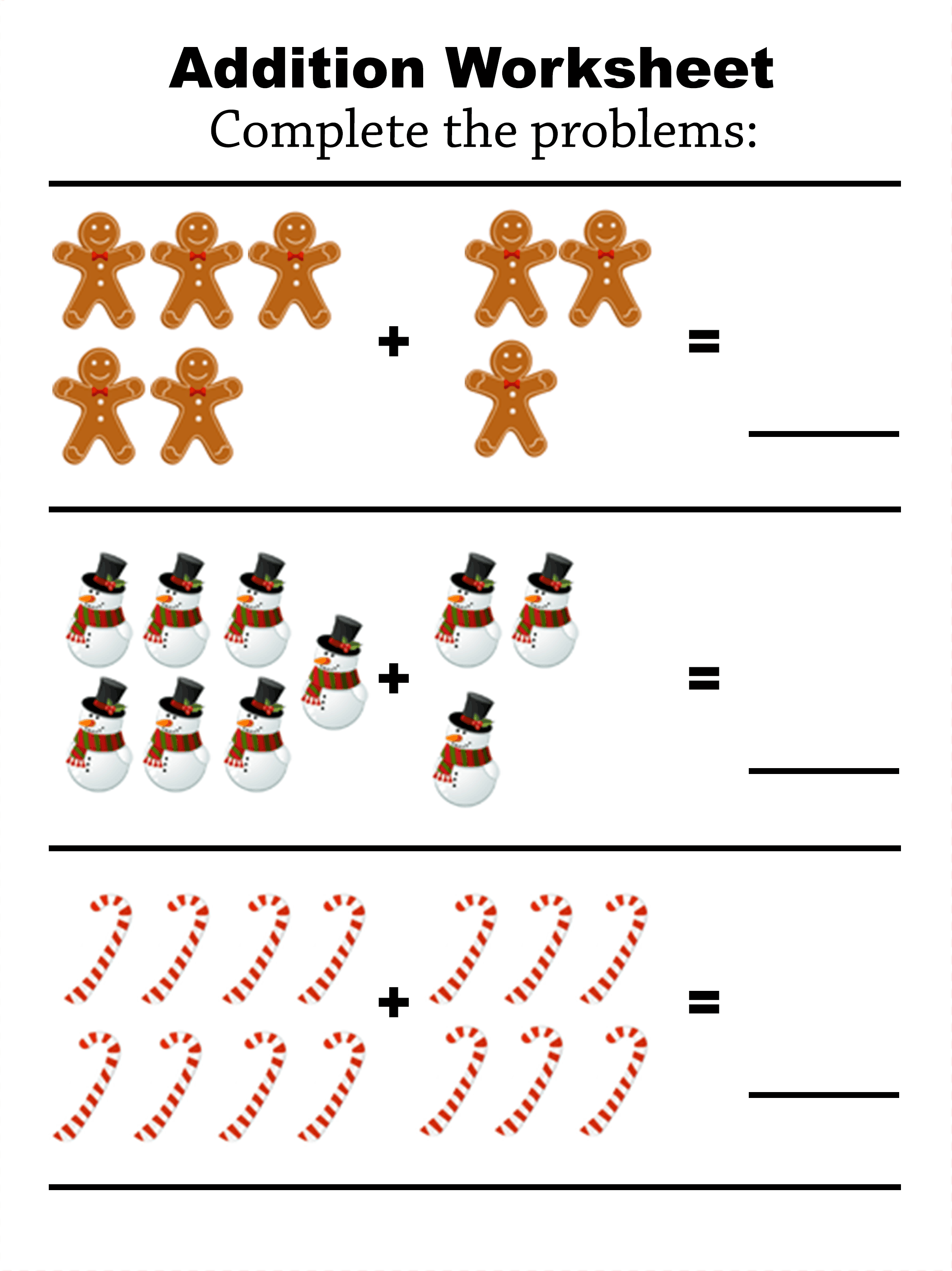 Christmas Addition Worksheets - Worksheets Library