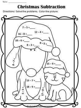FREE: Christmas: Subtraction | Christmas math worksheets ...