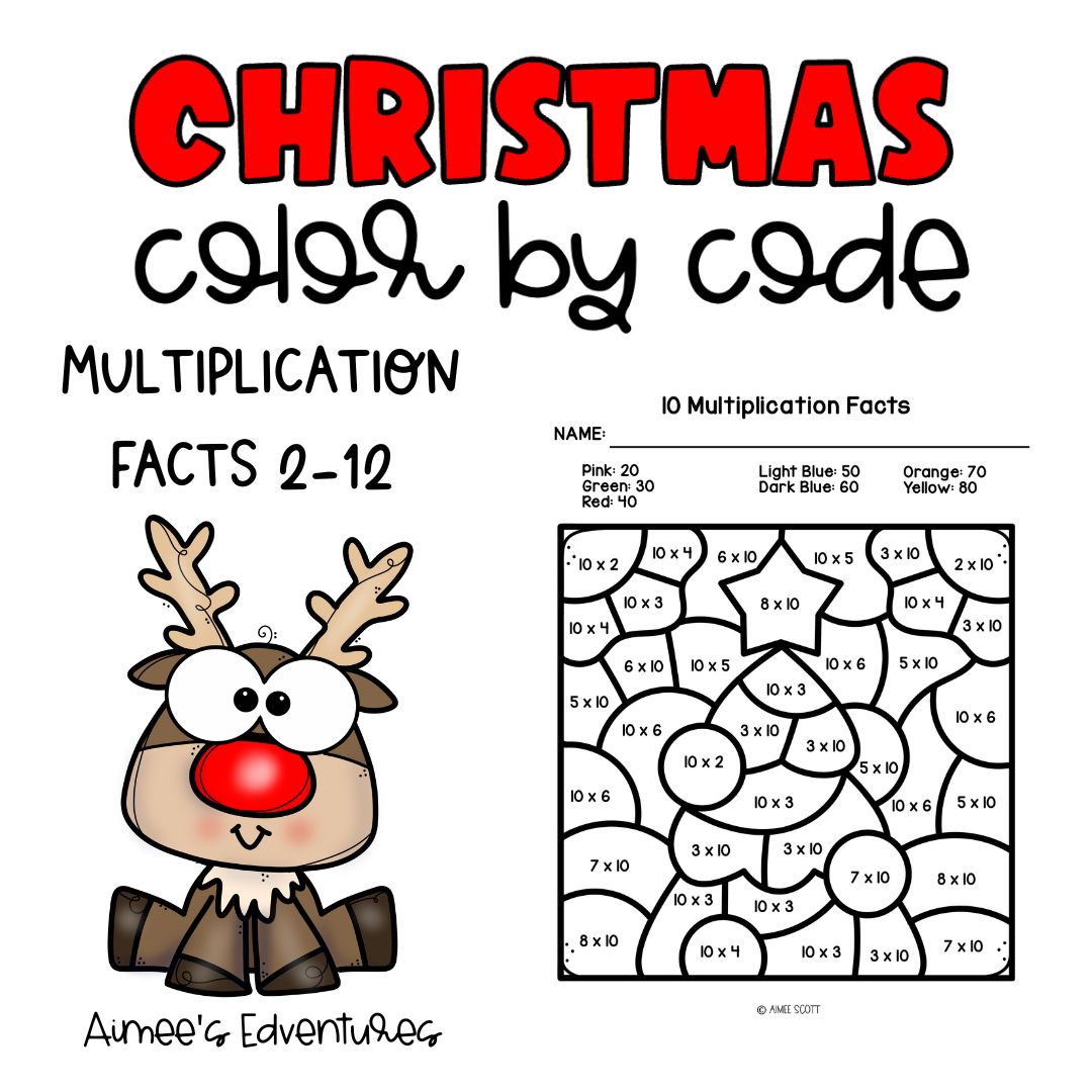 Christmas Theme Activity | Color By Code | Creative Math Game ...