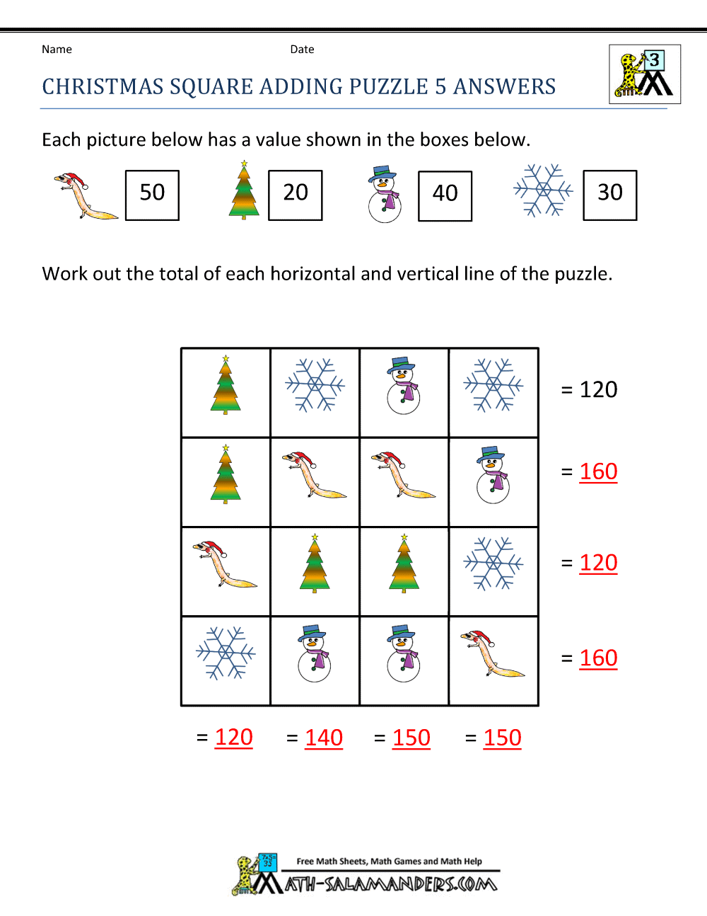 Christmas Math Worksheets - Worksheets Library