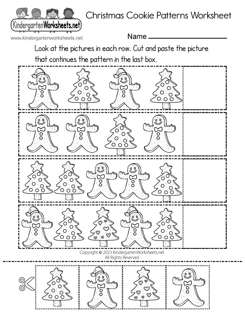Free Printable Christmas Cookie Patterns Worksheet - Worksheets Library