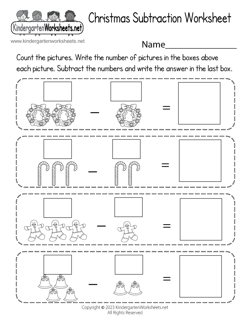 Free christmas subtraction worksheet 1st grade, Download Free christmas ...