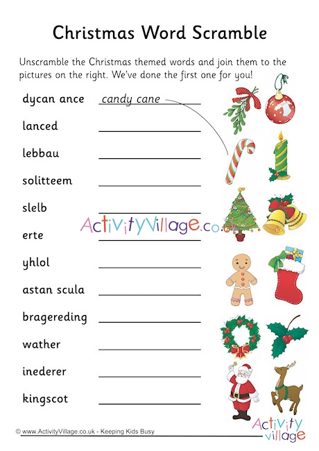 Christmas Word Scramble - Worksheets Library