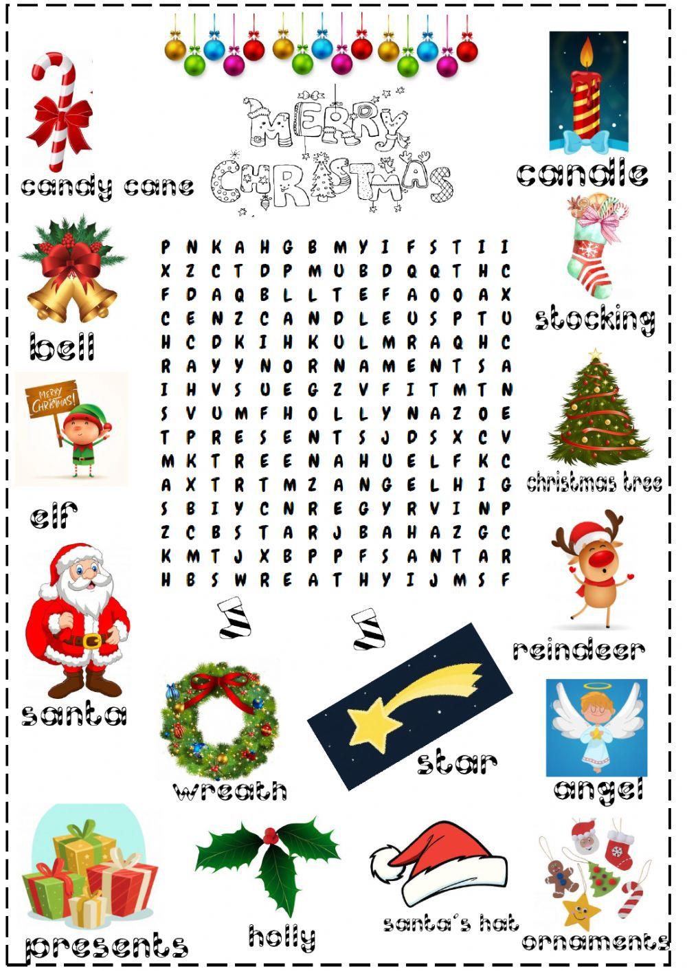 Christmas word search | Live Worksheets - Worksheets Library