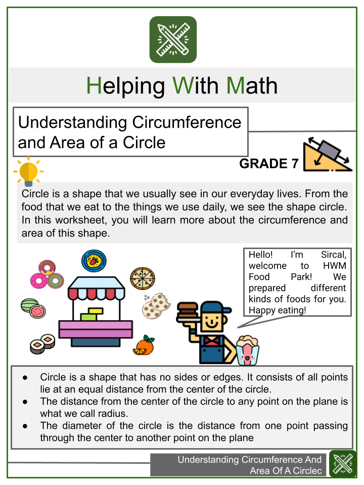 Understanding Circumference and Area of a Circle 7th Grade Math ...