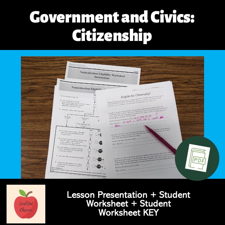 Government- Lesson on Citizenship and Student Scenario Worksheet ...