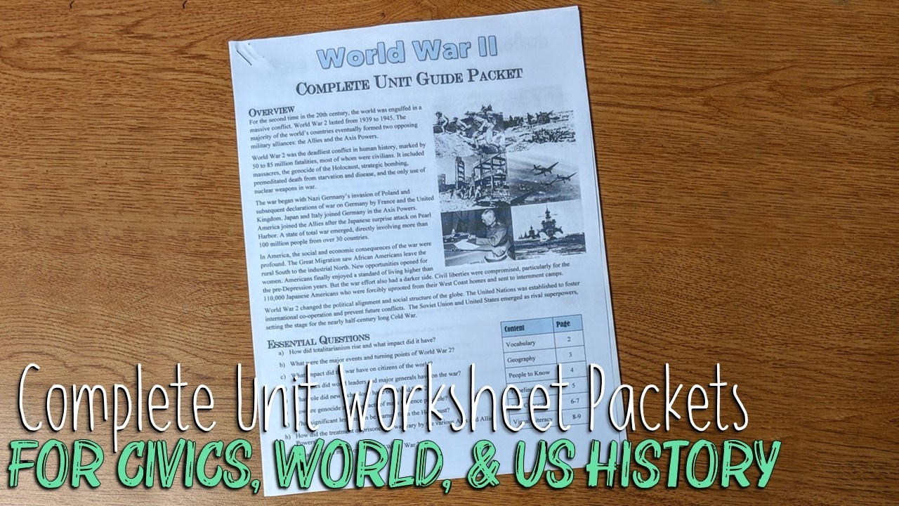 Worksheet Packets for Civics, World, & US History - Worksheets Library