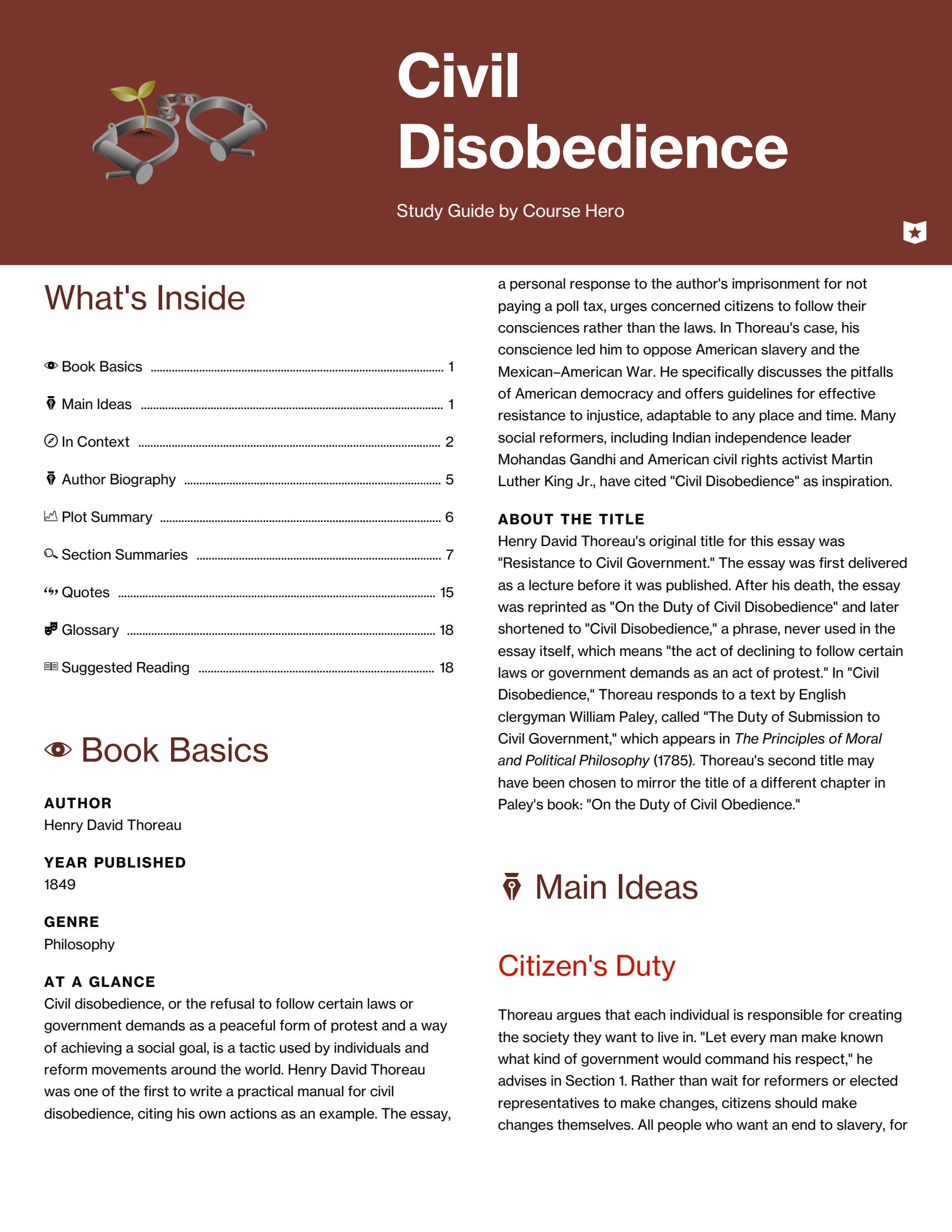 Lesson 9: Civil Disobedience - Worksheets Library