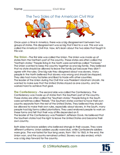American Civil War Worksheets - 15 Worksheets.com - Worksheets Library