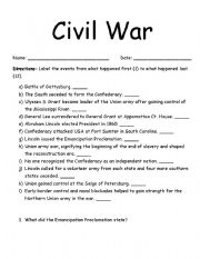 English worksheets: Civil War - Worksheets Library