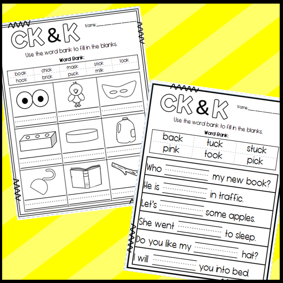Ending CK And K Worksheets Cut And Paste Sorts Cloze Writing And Ending CK And K Worksheets Cut And Paste Sorts Cloze Writing And