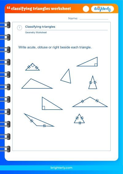 FREE Printable Classifying Triangles Worksheets [PDFs] Brighterly - Worksheets Library