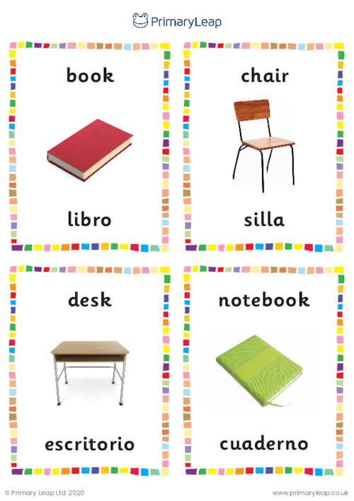 Spanish: Classroom objects | Worksheet | PrimaryLeap.co.uk - Worksheets ...