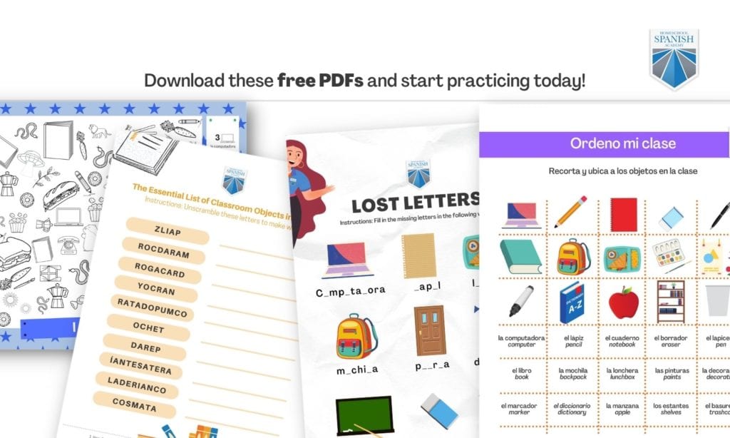 Spanish Classroom Objects List