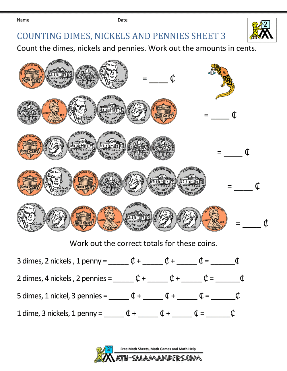 Money Worksheets for 2nd Grade - Worksheets Library