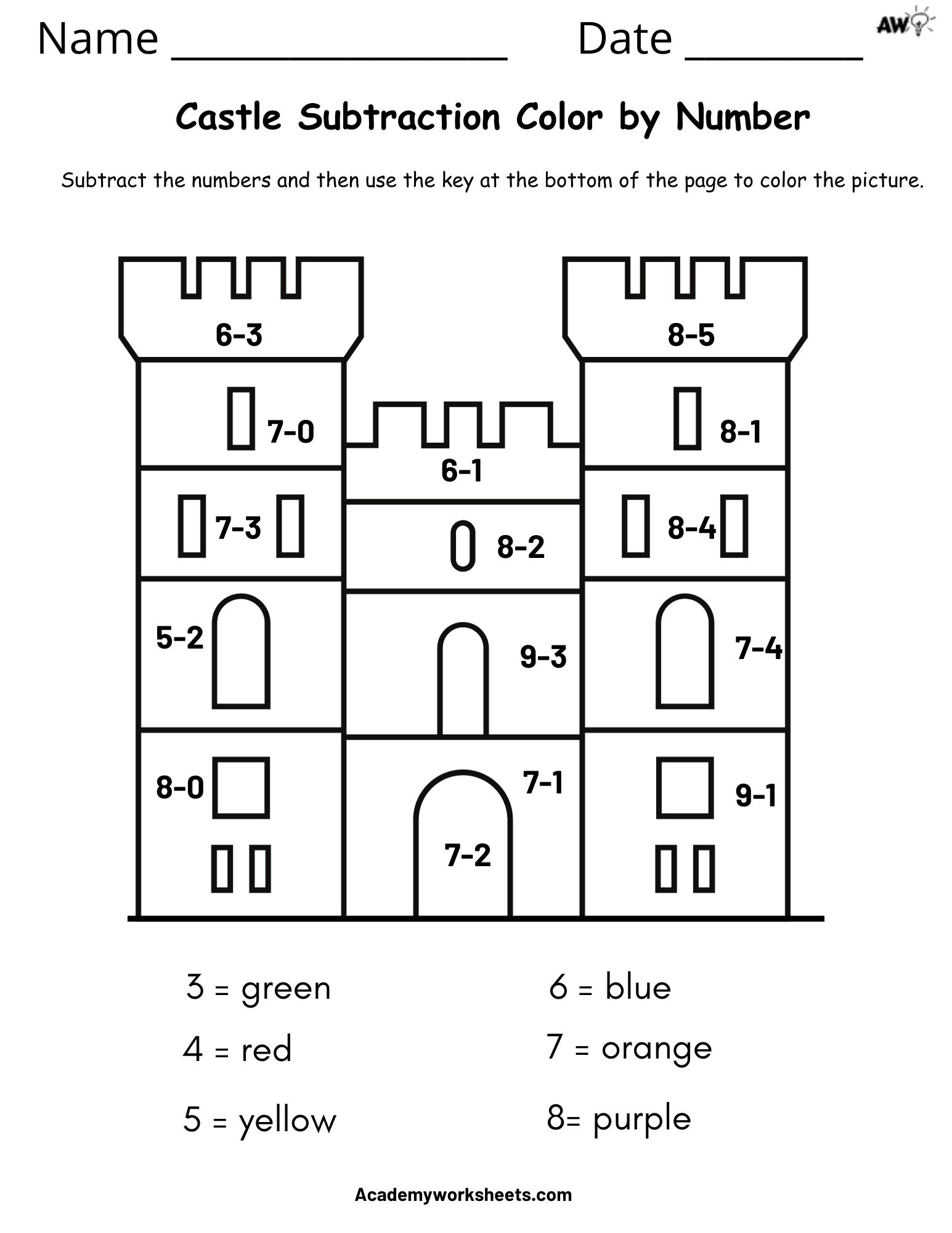 Free Color Addition And Subtraction Worksheet Answers Download Free