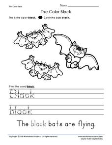 The Color Black Worksheet for Kindergarten | Lesson Planet - Worksheets ...