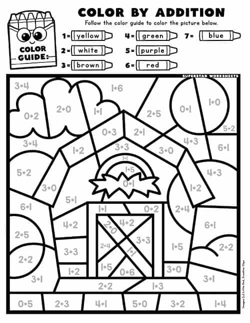 Addition Color by Number Worksheets - Free Printable - Worksheets Library