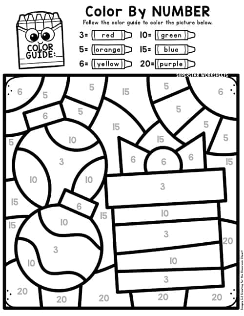 Free Christmas Color by Number Printables - Worksheets Library