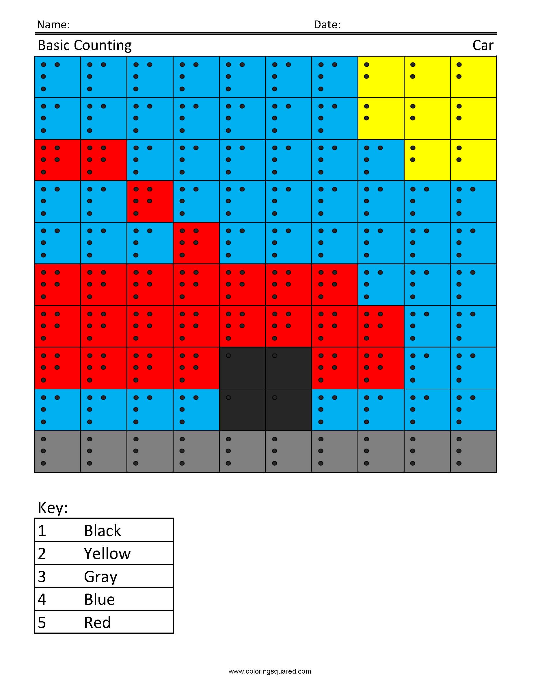 Color by Number - Coloring Squared - Worksheets Library