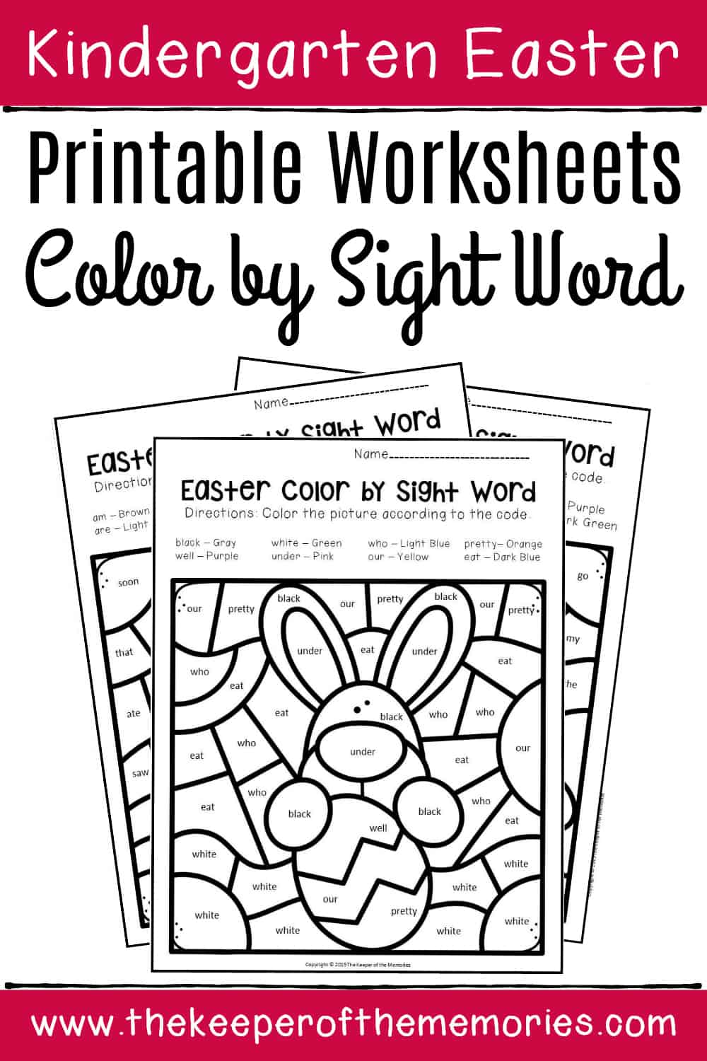 Free color by sight word kindergarten worksheet, Download Free color by ...