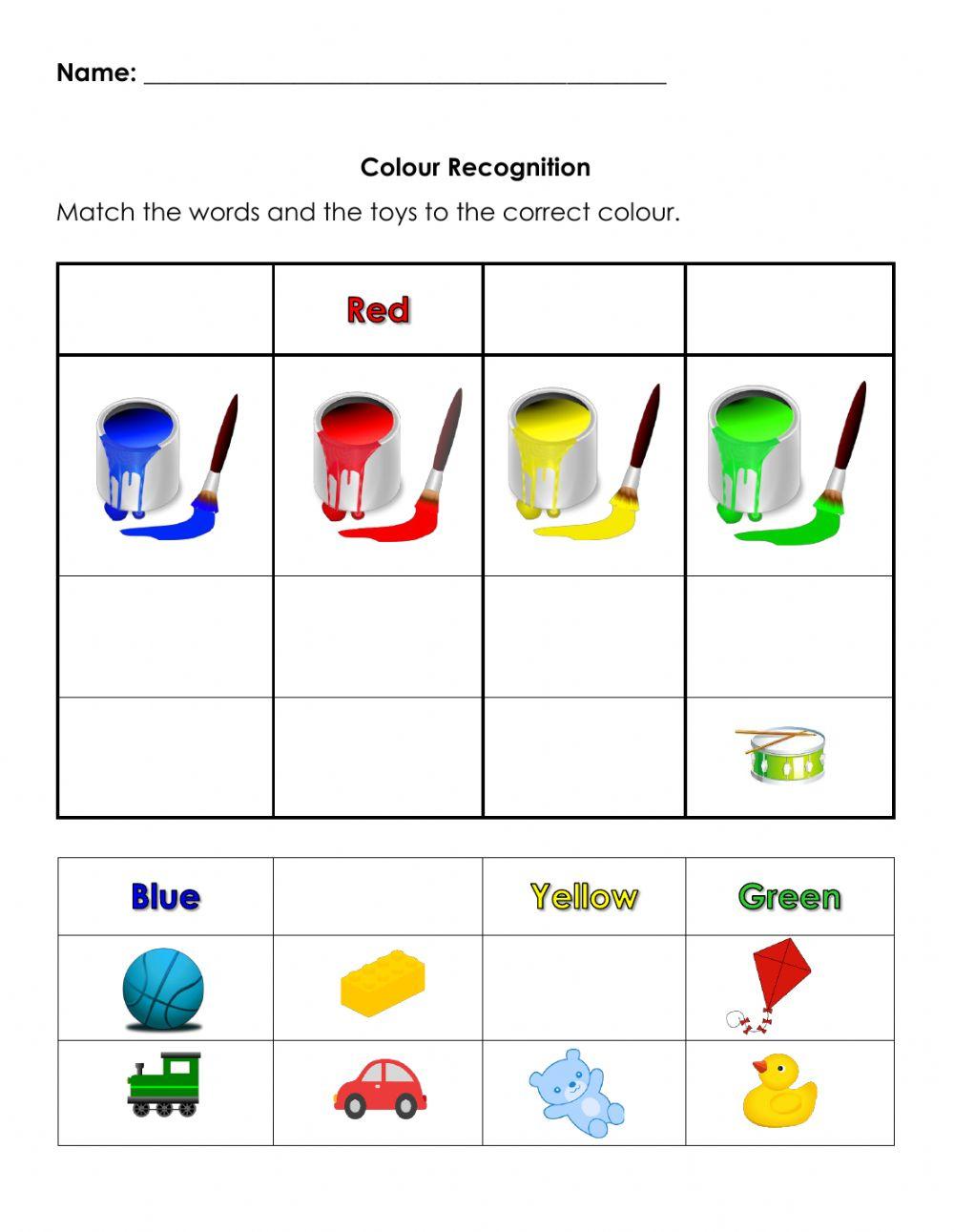 Colour Recognition worksheet | Live Worksheets - Worksheets Library