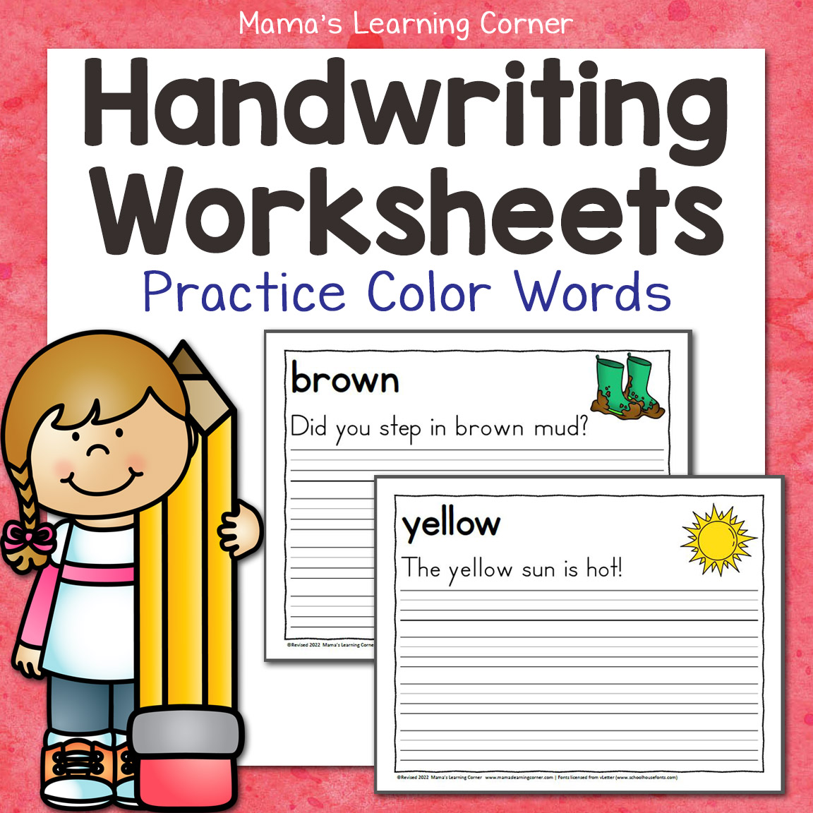 Handwriting Worksheets for Kids: Color Words - Mamas Learning Corner ...