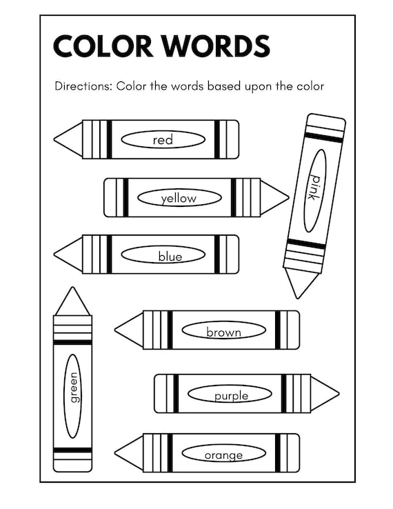 Color Words, Identify Color Words, Color Worksheet, Preschool ...