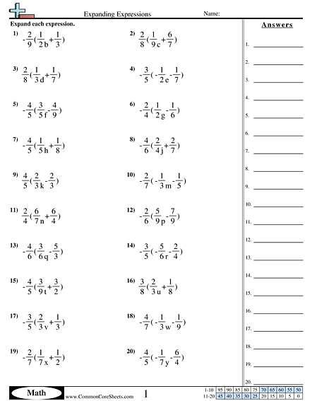 Algebra Worksheets | Free - CommonCoreSheets - Worksheets Library