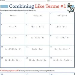 Printable Common Core Algebra Worksheets | Education.com - Worksheets ...