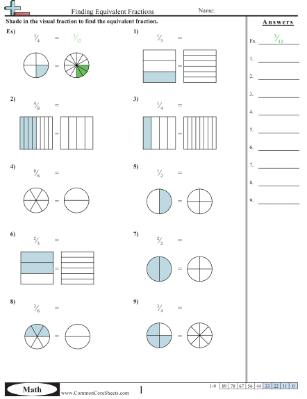 Fraction Worksheets | Free - CommonCoreSheets - Worksheets Library