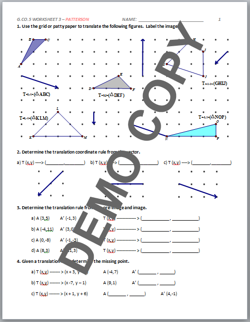 High School Geometry Common Core Gcoa5 Sequences Of
