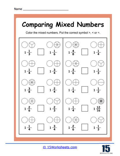 Comparing Mixed Numbers Worksheets 15 Worksheets Library