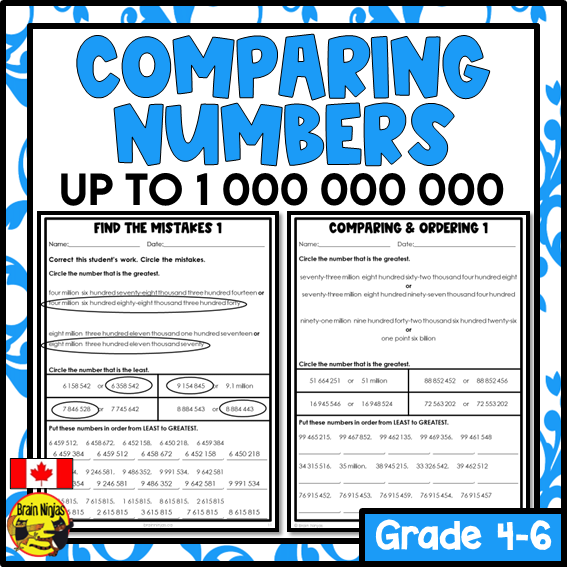 Comparing and Ordering 6-Digit Numbers: Worksheets - Worksheets Library