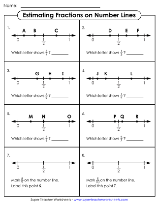 Fractions on Number Lines - Worksheets - Worksheets Library