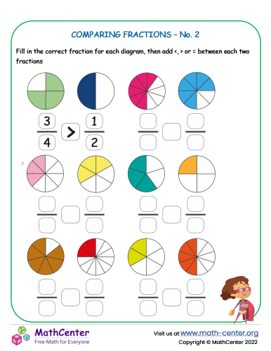 Comparing Fractions With Diagrams Worksheet No 2 Worksheets Worksheets Library