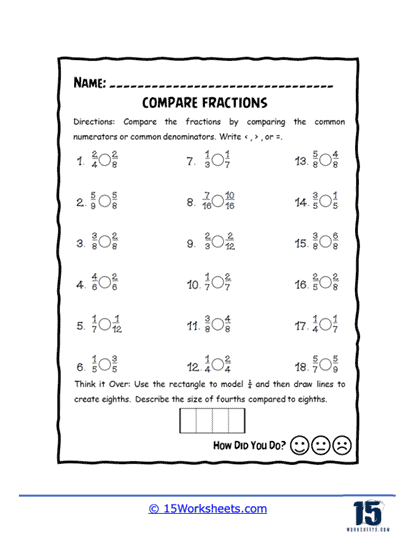 Comparing Fractions Worksheets Math Monks Worksheets Library