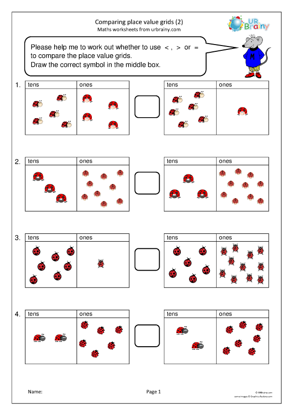 Comparing Place Value Grids 2 Number And Place Value By