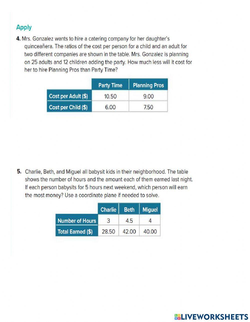 Ratio Tables Making Tables Of Equivaqlent Ratios 6th Grade