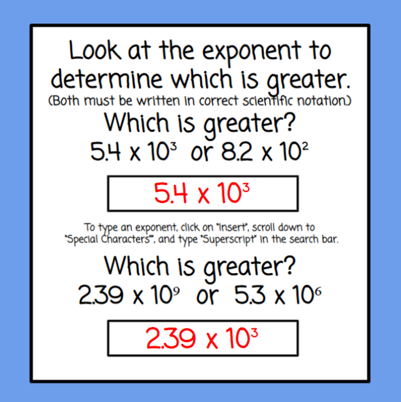 Scientific Notation Compare And Order Worksheets Library