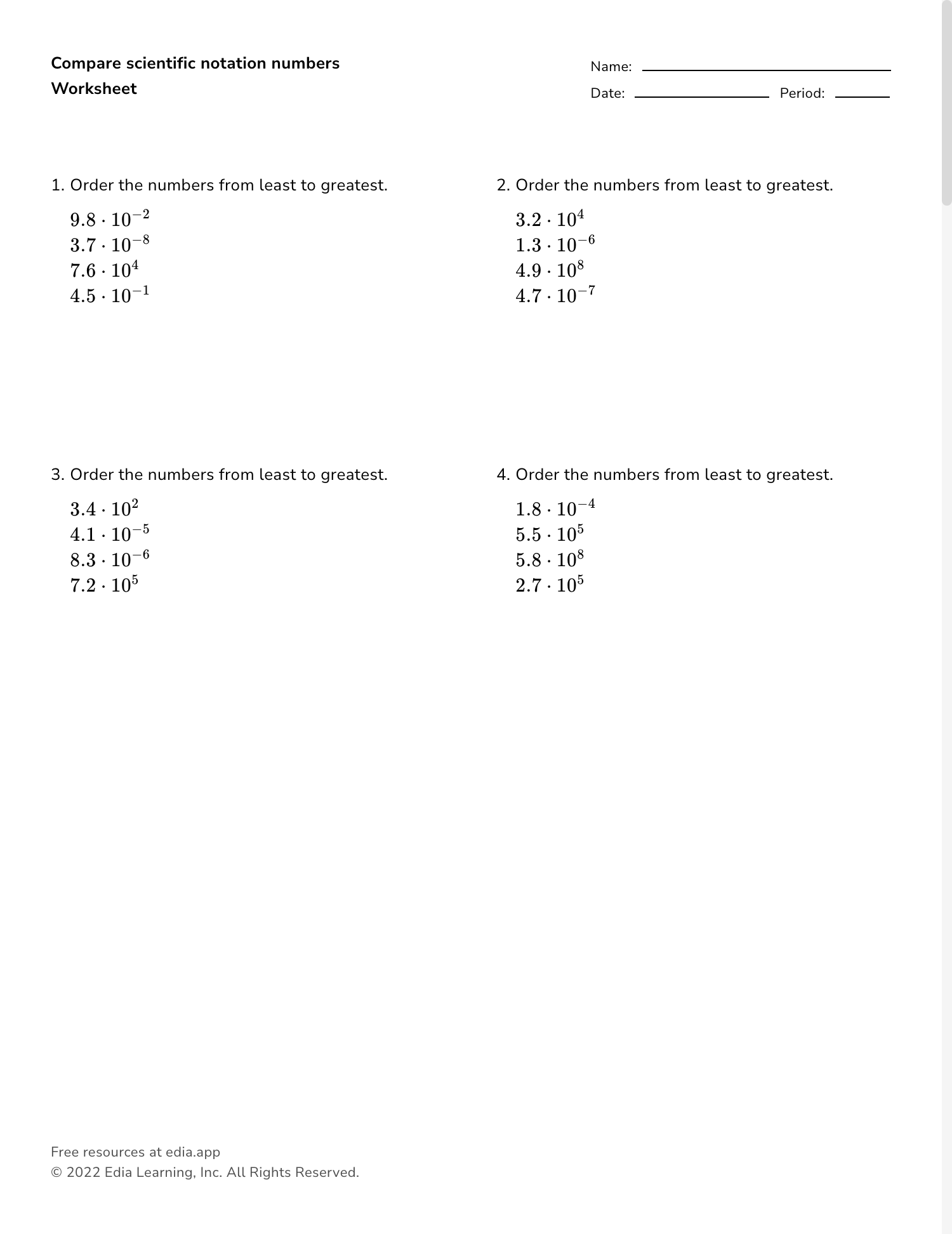 Edia Free Math Homework In Minutes Worksheets Library