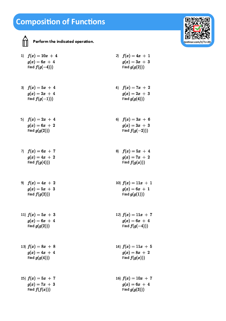 Free Composite Function Worksheet Answers Download Free Composite
