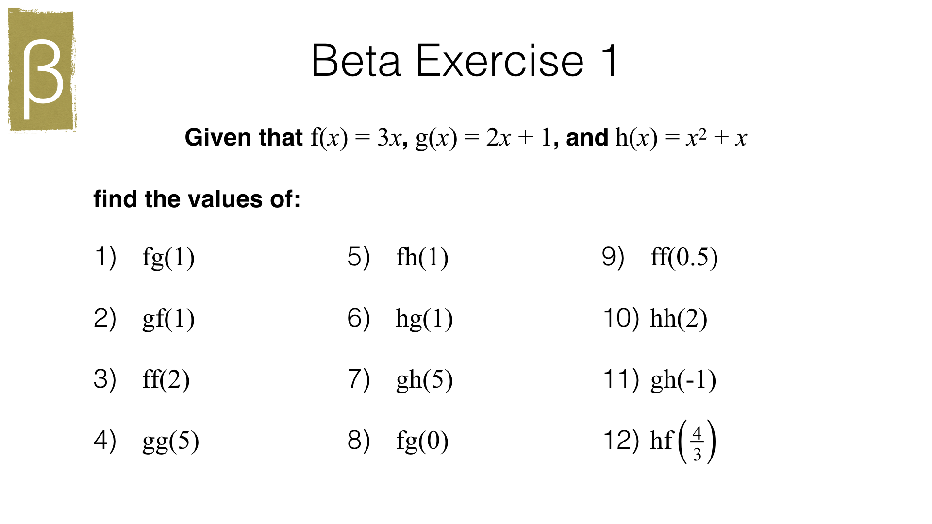A7a Interpreting Functions And Composite Functions Worksheets Library
