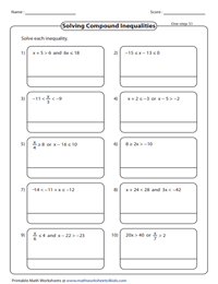 Compound Inequalities Worksheets - Worksheets Library