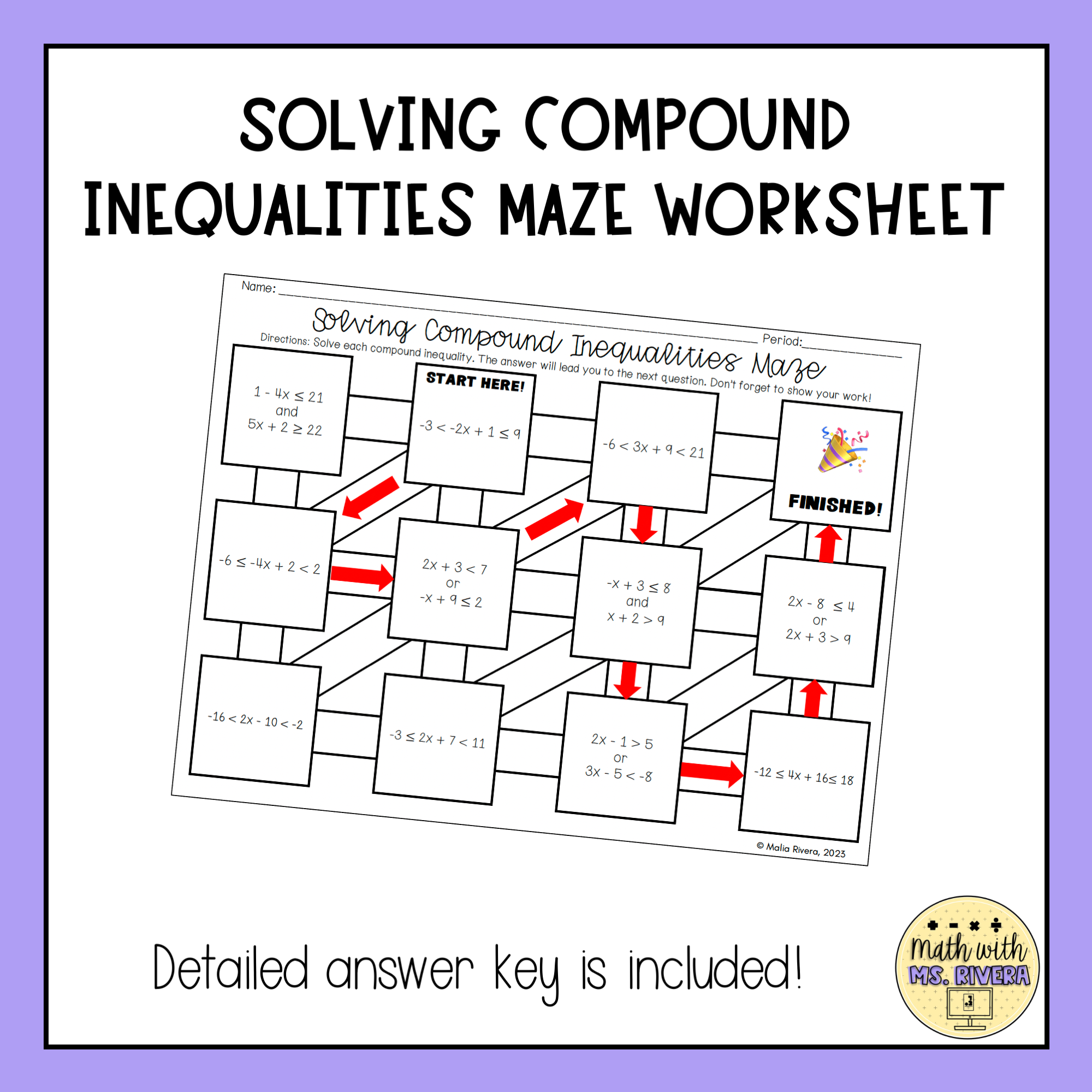 Solve Compound Inequalities Worksheets [PDF]: Algebra 1 Math ...